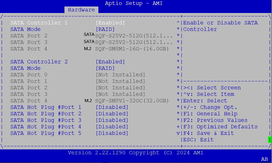 Why FWA-5072 and FWA-6072 can not set two SATA M.2 modules as a RAID ...